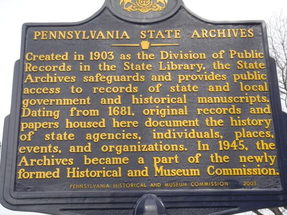 Updates from the Pennsylvania State Archive
